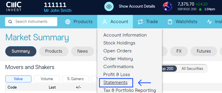 How can I download my statement?