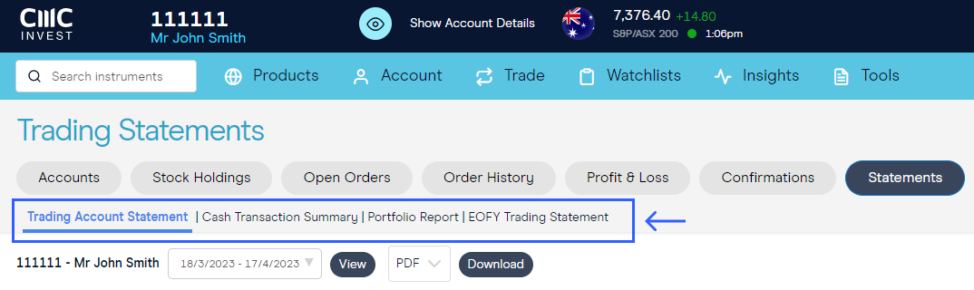 How can I download my statement?